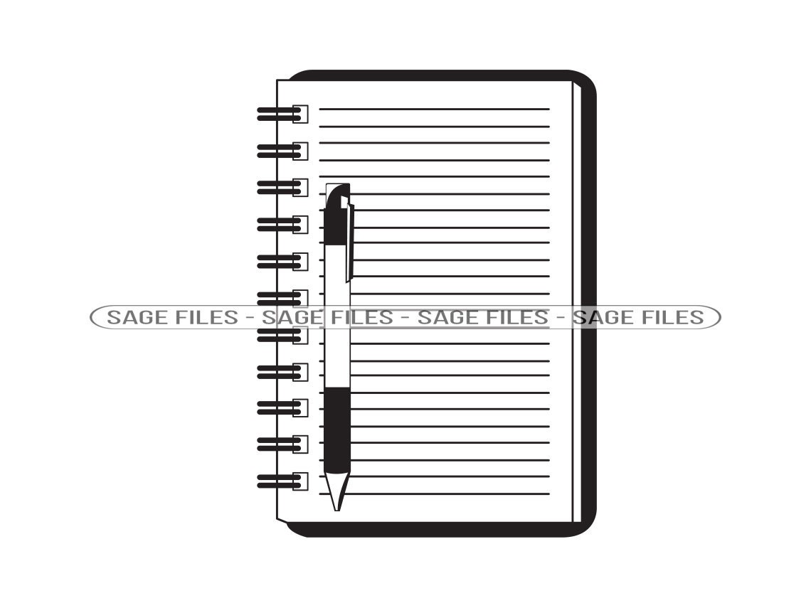 Notebook & Pen SVG, School Svg, Notepad Svg, Homework Svg, Diary Svg ...