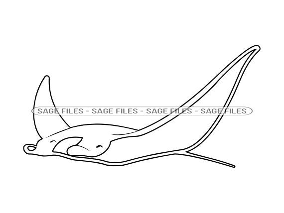 Manta Ray Outline 3 SVG Manta Ray SVG Manta Ray Clipart - Etsy