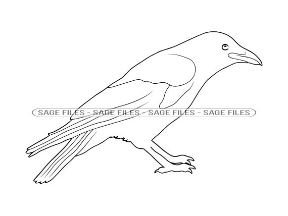 Raven Outline SVG Raven SVG Crow Svg Raven Clipart Raven - Etsy Australia
