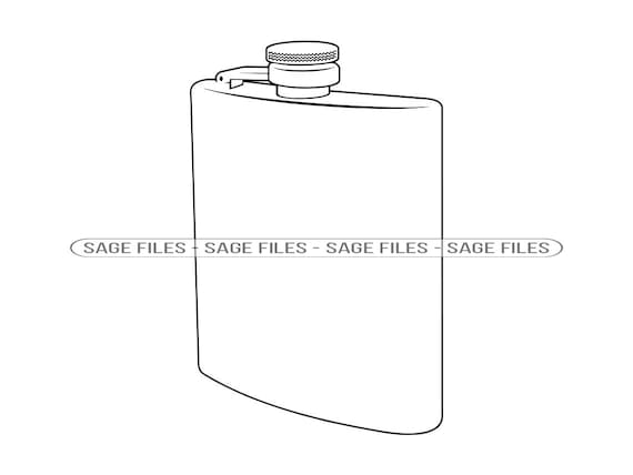 Liquor Flask Outline SVG Alcohol Flask Svg Liquor Flask - Etsy