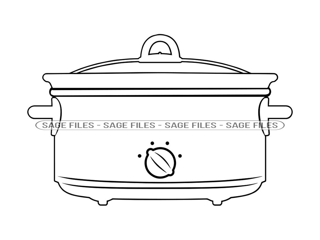 Slow Cooker Outline SVG, Slow Cooker Svg, Cooking Svg, Slow Cooker ...