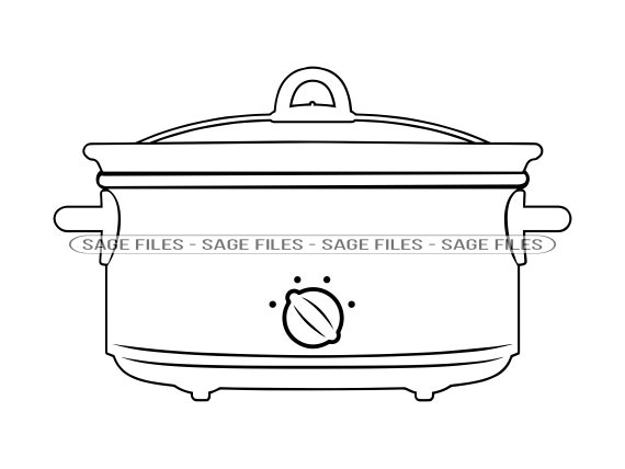 Slow Cooker Outline SVG Slow Cooker Svg Cooking Svg Slow - Etsy