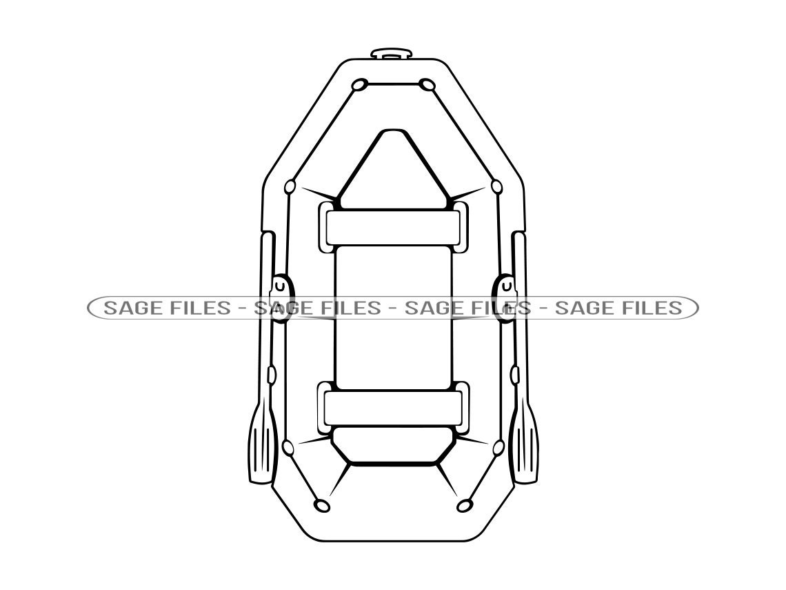 Raft Outline 3 SVG, Raft SVG, Rafting SVG, Boat Svg, Raft Clipart, Raft ...
