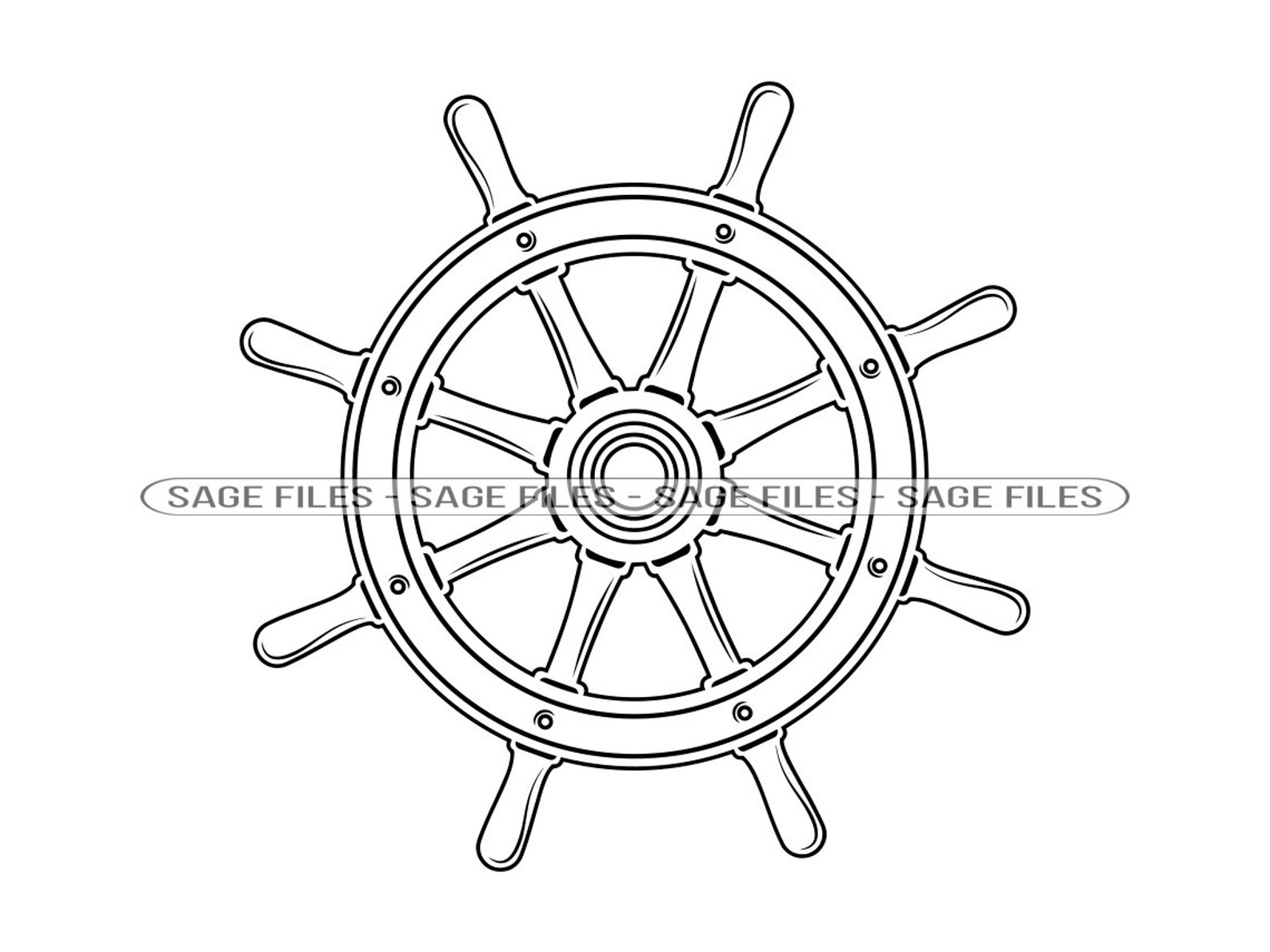 Ships Wheel Outline SVG, Ships Wheel SVG, Nautical Svg, Ships Wheel ...