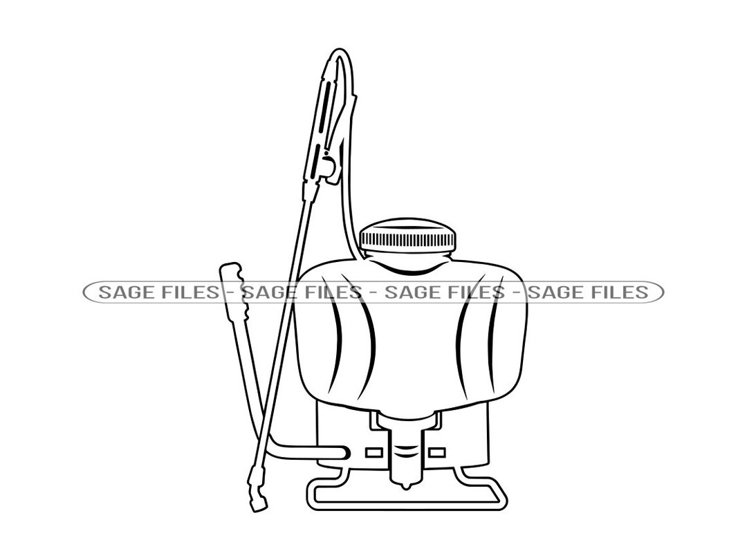 Backpack Sprayer Outline SVG, Gardening Svg, Landscaping Svg, Clipart ...
