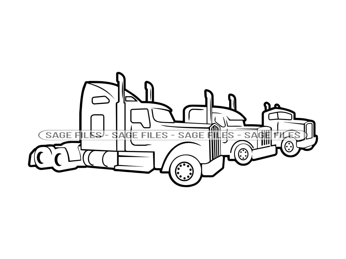 Trucks Outline SVG Truck SVG Trucking Svg 18 Wheeler Truck - Etsy Canada