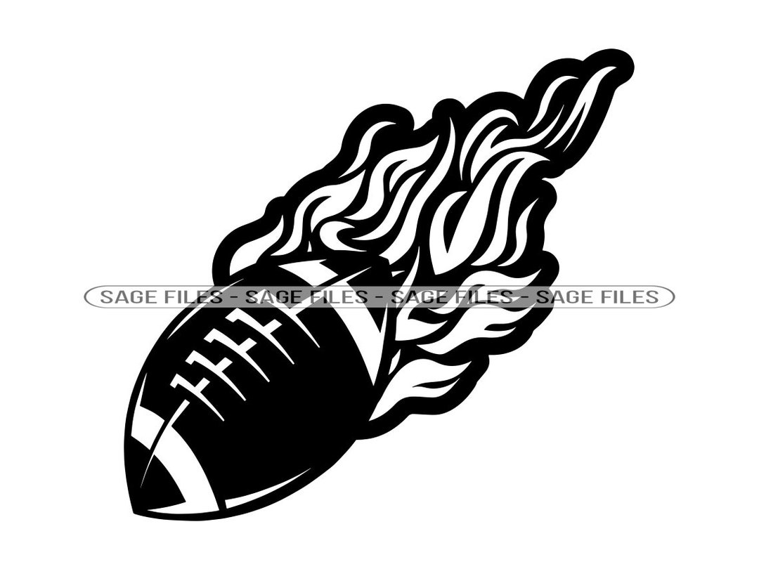 Flaming Football SVG, Football Svg, Football Clipart, Football Files ...