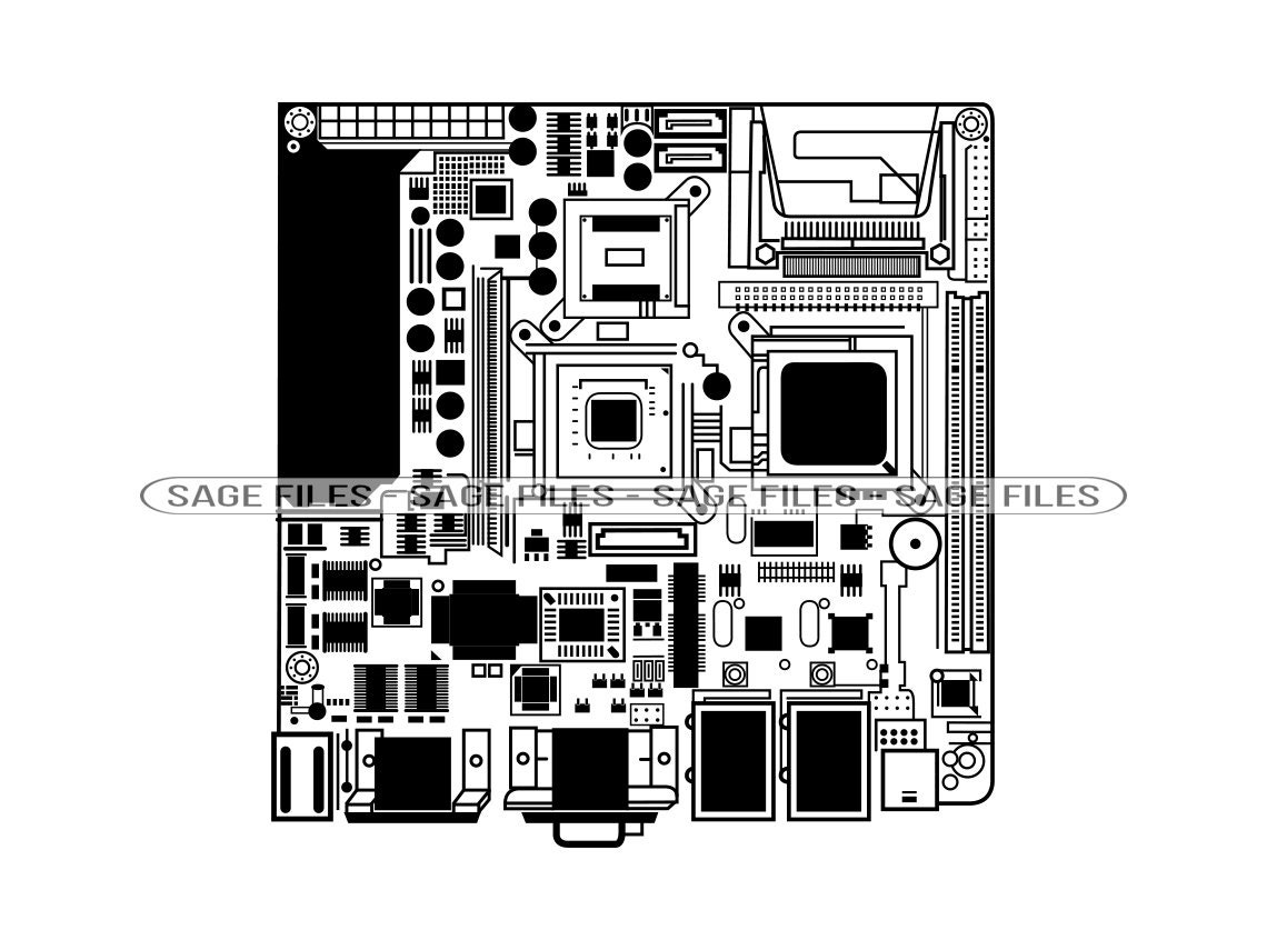 Motherboard SVG, Computer Svg, Motherboard Clipart, Motherboard Files ...