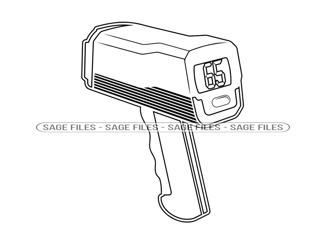 Speed Gun Outline SVG, Police Svg, Traffic Svg, Speed Gun Clipart ...
