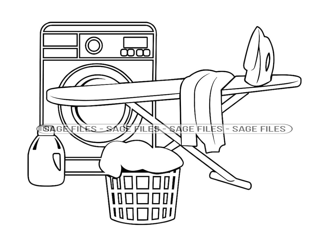 Laundry Outline SVG, Dry Cleaners Svg, Laundry Clipart, Laundry Files ...