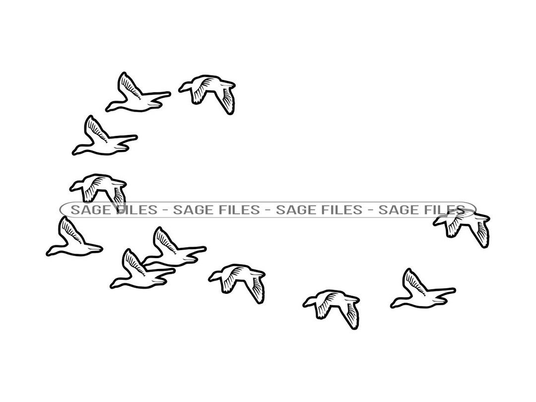 Flock Of Birds Outline SVG Birds SVG Birds Clipart Birds - Etsy Portugal