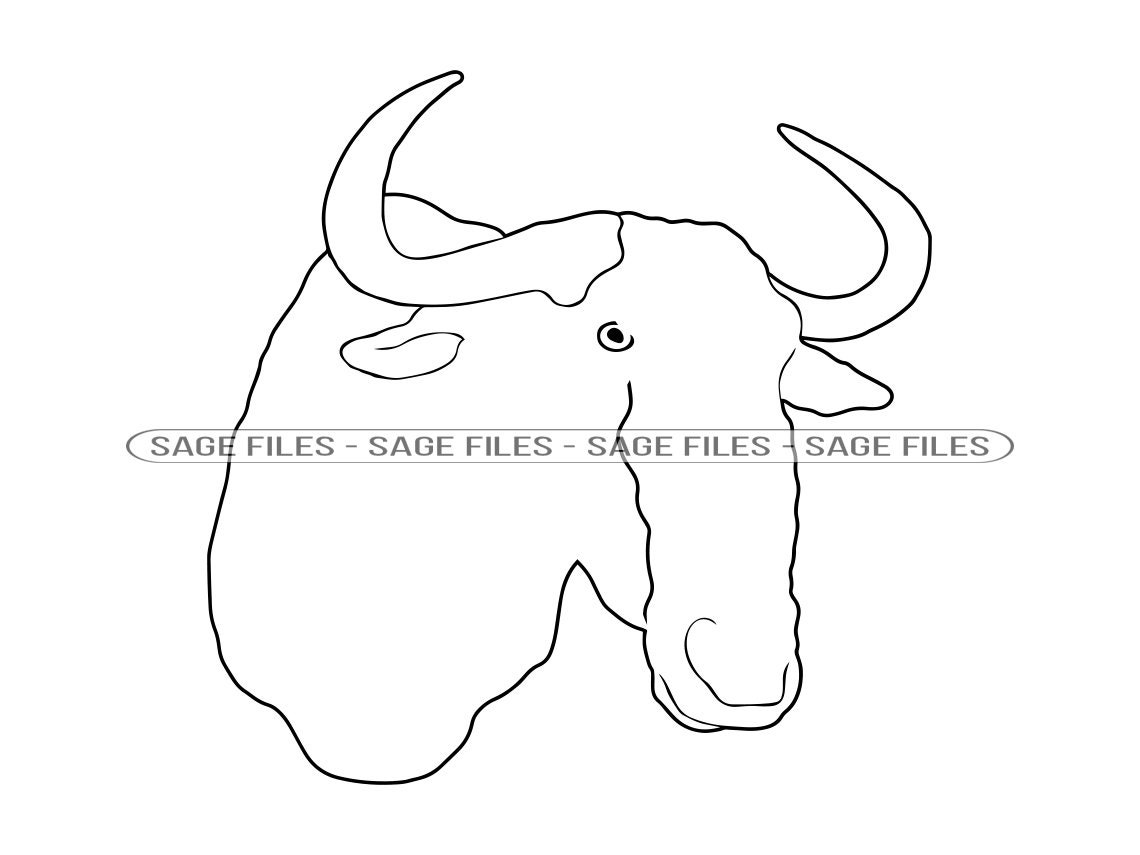 Wildebeest Outline 2 SVG Wildebeest Svg Wildebeest Mascot - Etsy Singapore