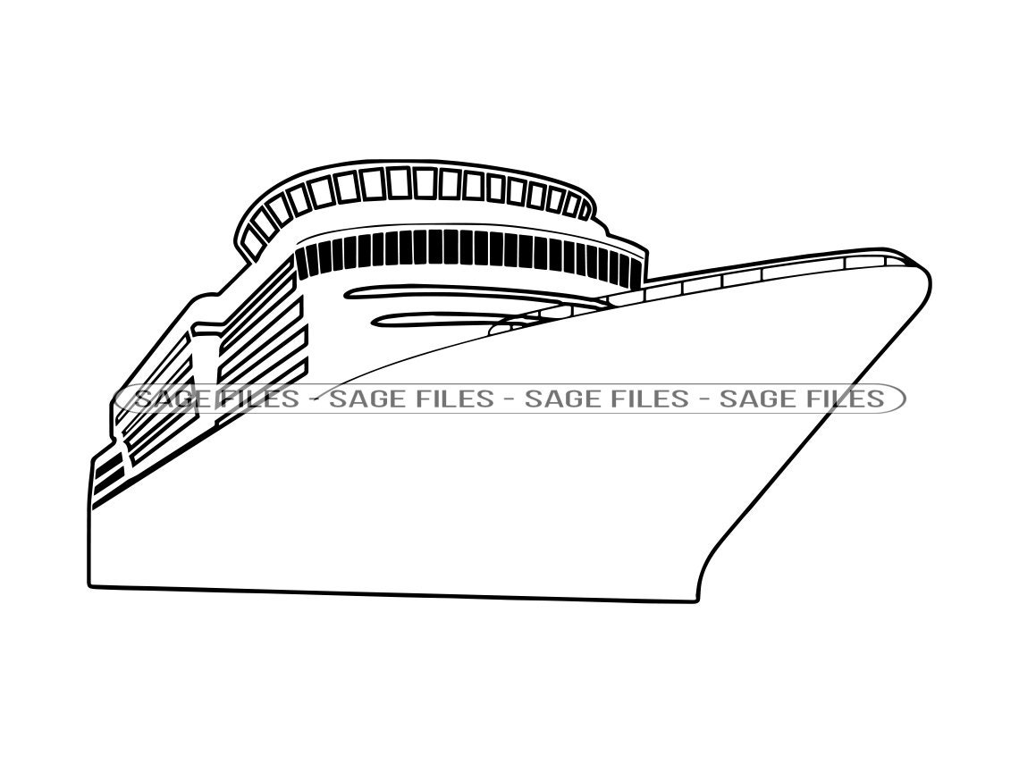 Cruise Ship Outline SVG Cruise Ship SVG Cruise Ship Clipart - Etsy