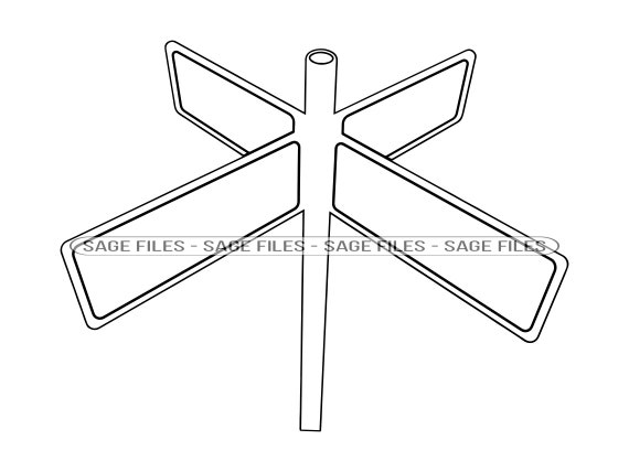 Road Sign Outline Svg Crossroads Svg Direction Sign Svg - Etsy