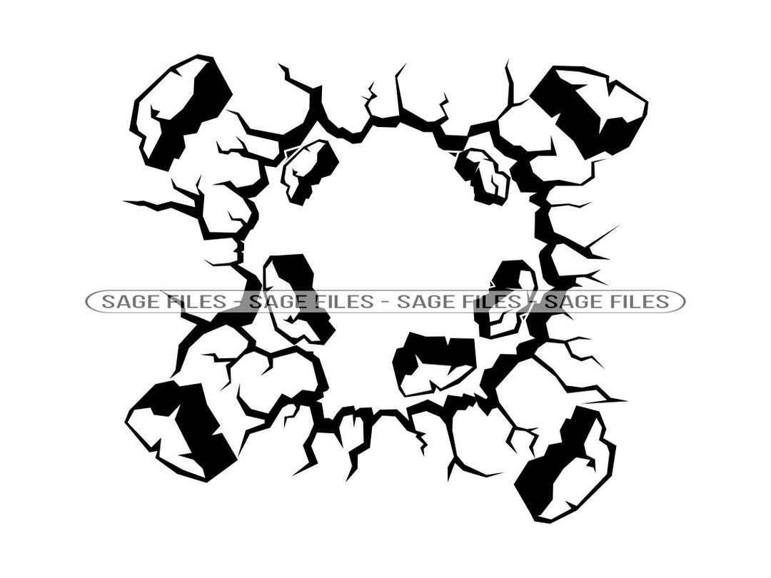Smashed Wall SVG, Explosion Svg, Bullet Hole Svg, Broken Wall Svg ...