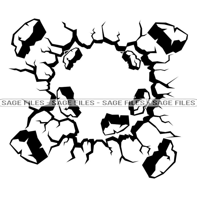 Smashing Through Wall Svg - Etsy