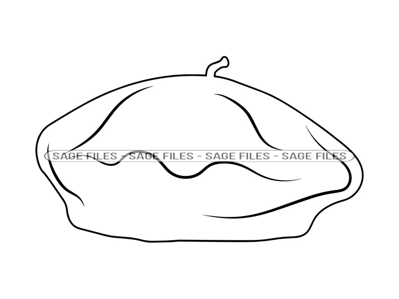 French Beret Outline SVG French Beret Clipart French Beret - Etsy
