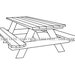 Picnic Table Outline SVG, Picnic Table Svg, Picnic Svg, BBQ Svg, Picnic ...