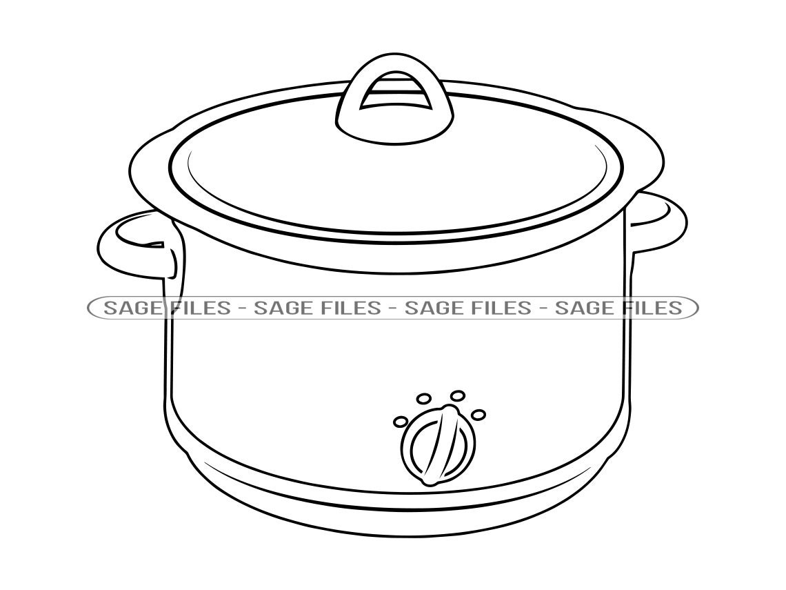 Slow Cooker Outline 2 SVG, Slow Cooker Svg, Cooking Svg, Slow Cooker ...