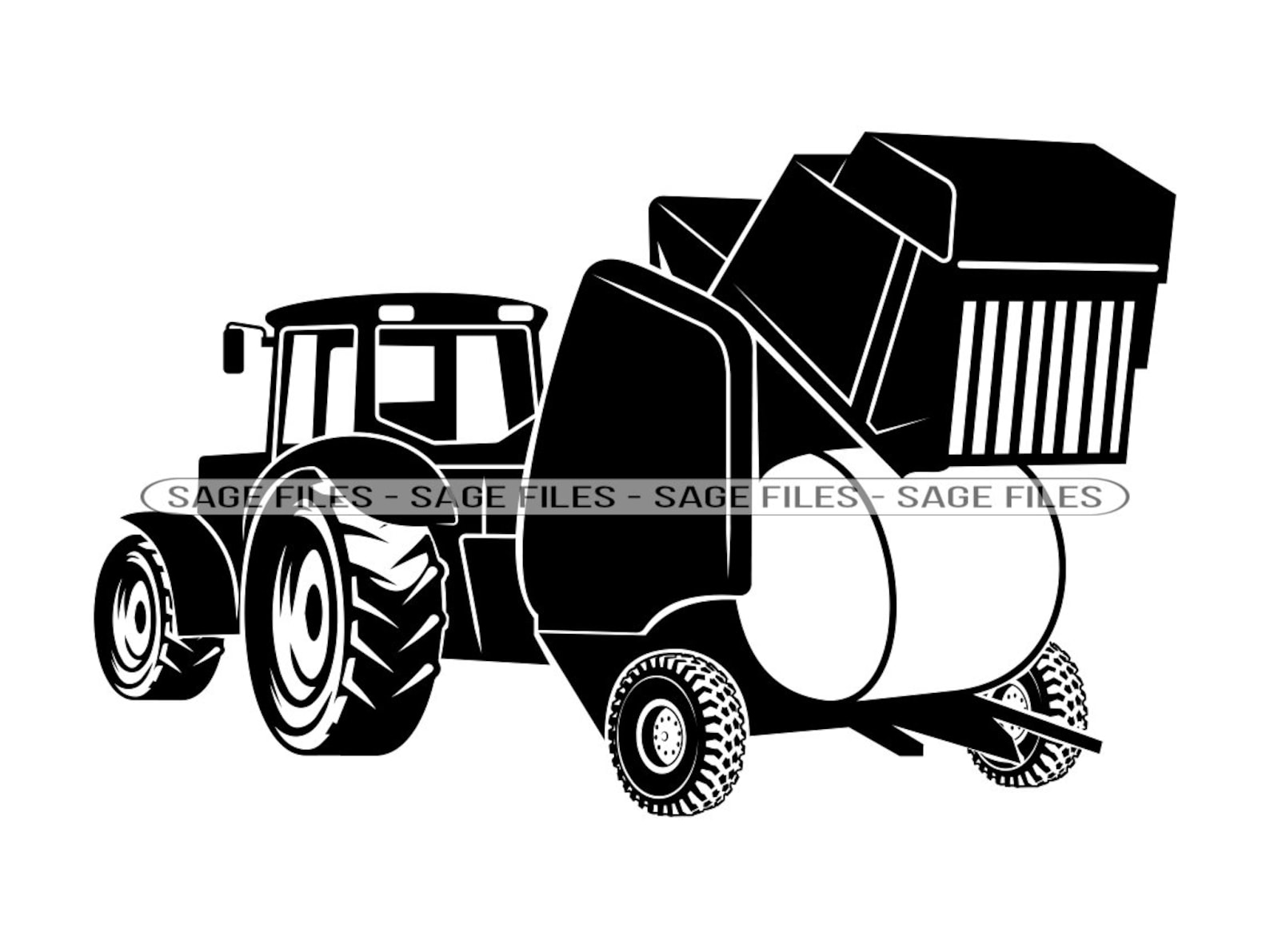 Farm Round Baler SVG, Wheat Bale SVG, Harvest, Tractor Svg, Crop ...