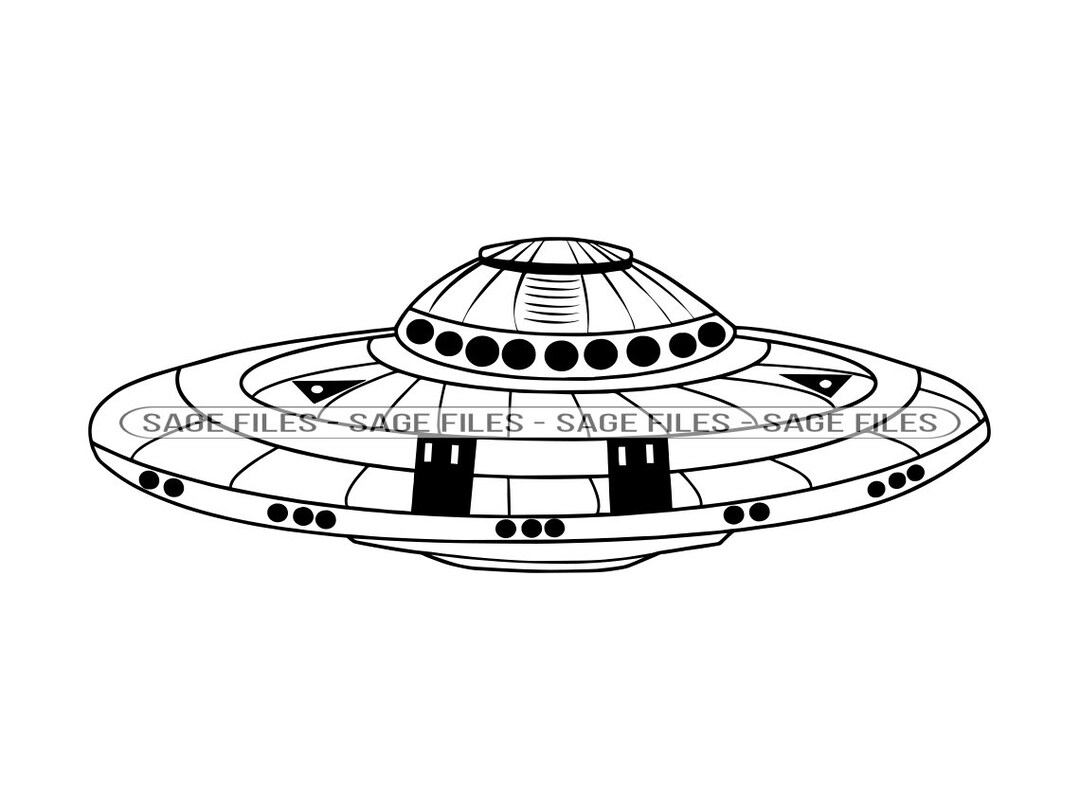 UFO Outline 3 SVG, UFO Svg, Aliens Svg, Spaceship Svg, Ufo Clipart, Ufo ...