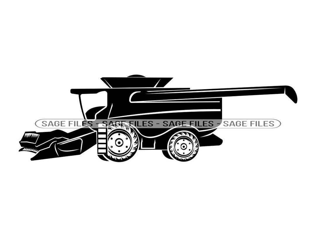 Combine Harvester #5 SVG, Wheat Harvester Svg, Combine Svg, Combine ...