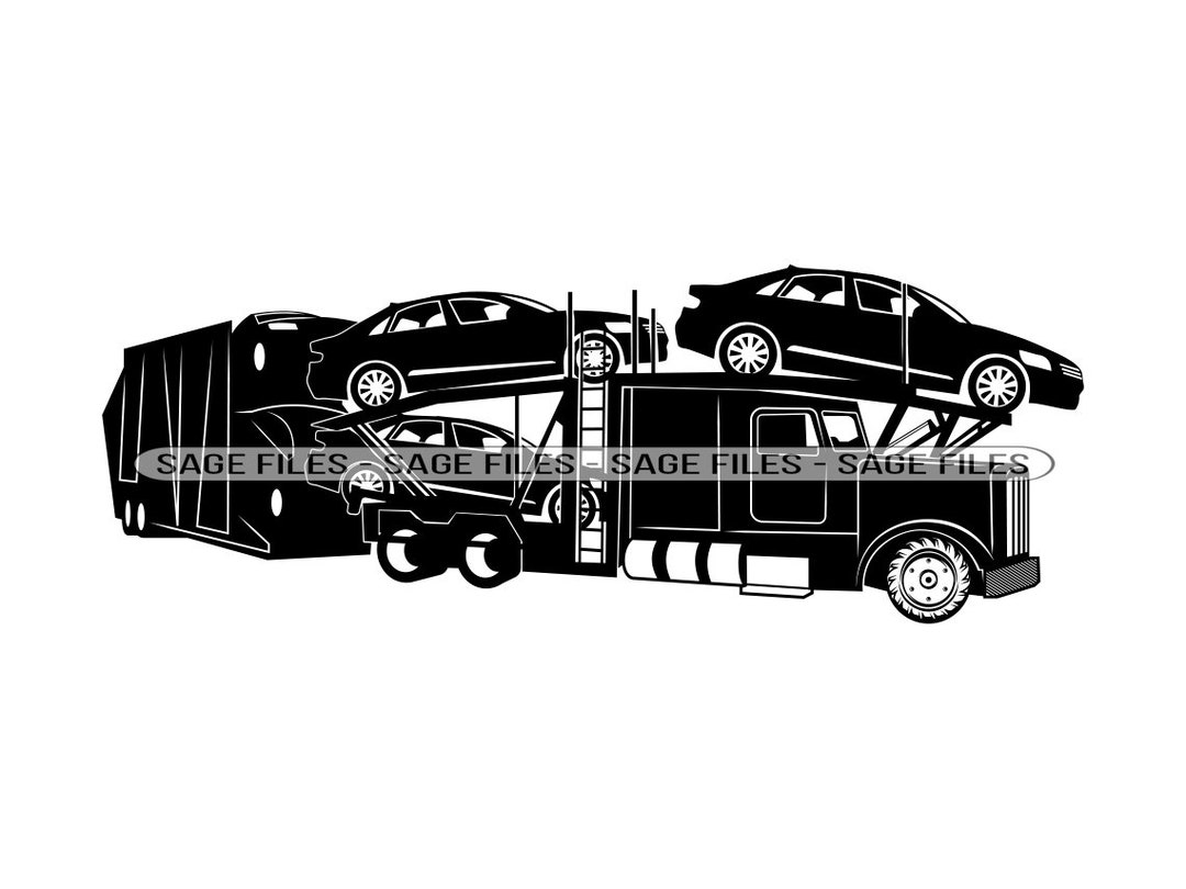 Car Carrier Truck #4 SVG, Car Carrier Truck Svg, Truck Svg, Trucker Svg ...