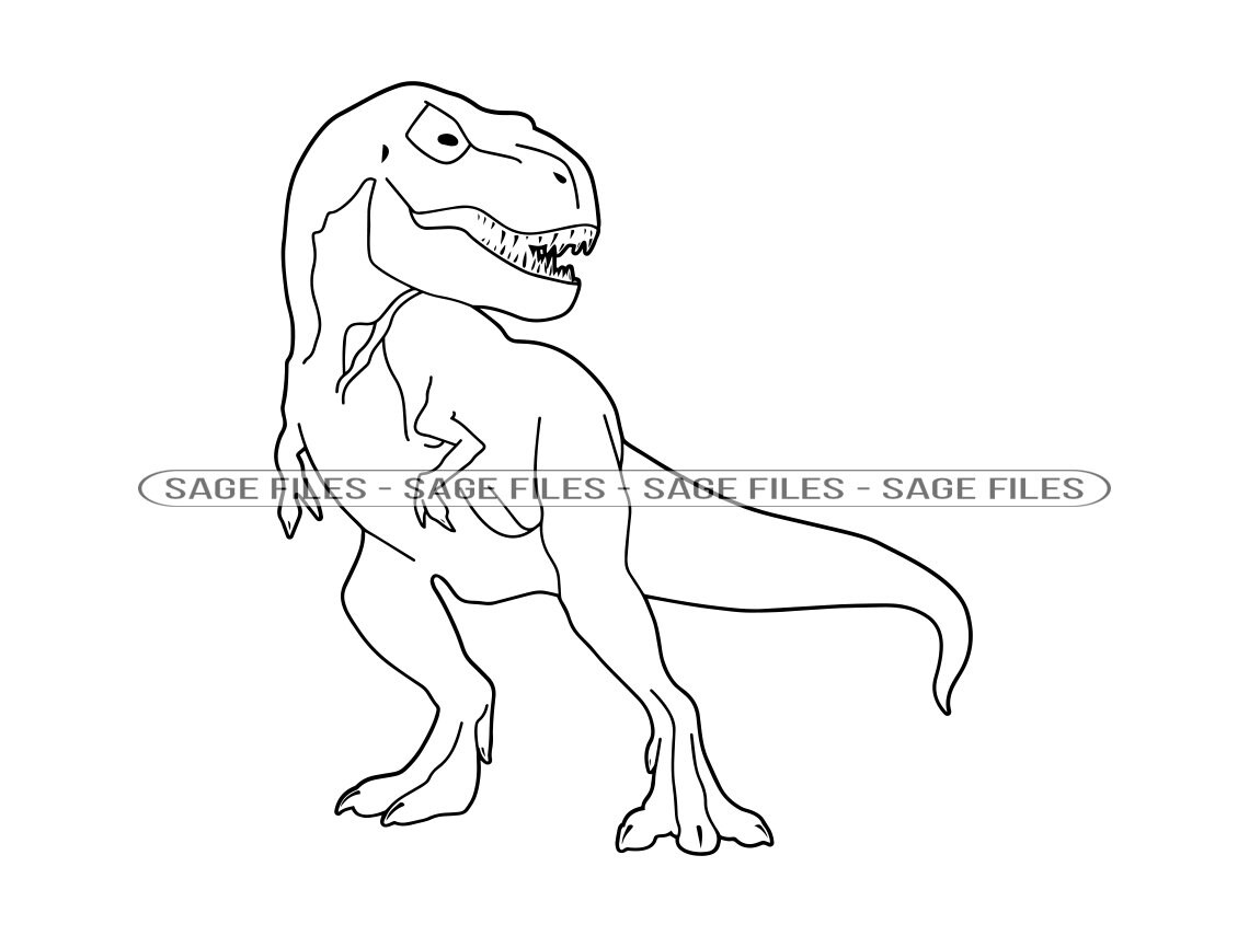 T-rex Outline SVG, T-rex SVG, Trex SVG, Dinosaur Svg, T-rex Clipart, T ...