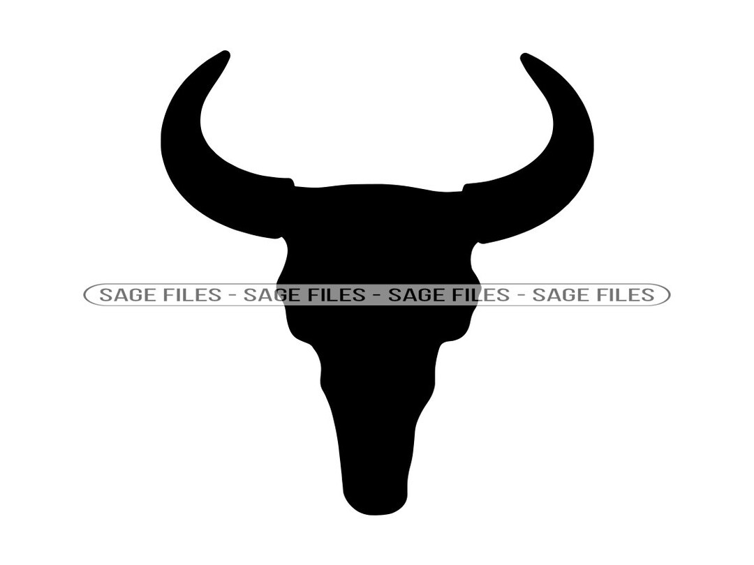 Bison Skull Silhouette SVG, Cow Skull Svg, Cattle Skull Svg, Bison ...