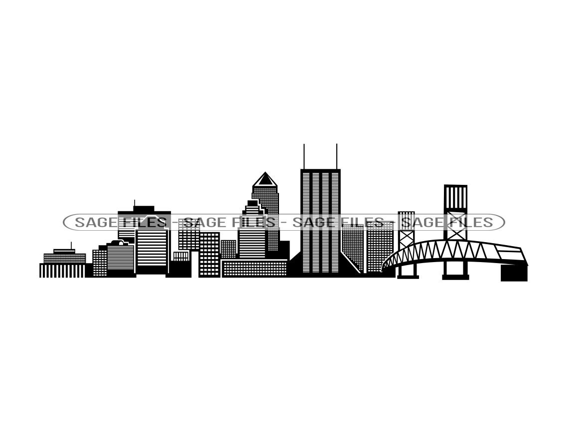Jacksonville Skyline SVG, Florida Svg, City Svg, Skyscraper Svg ...