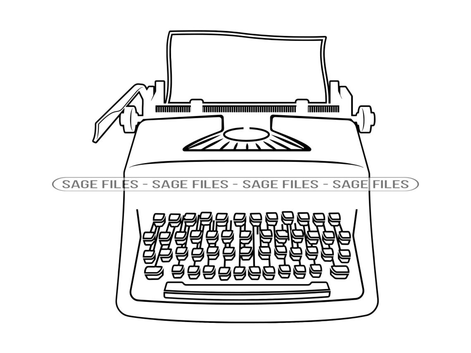 Typewriter Outline SVG, Typewriter SVG, Typewriter Clipart, Typewriter ...