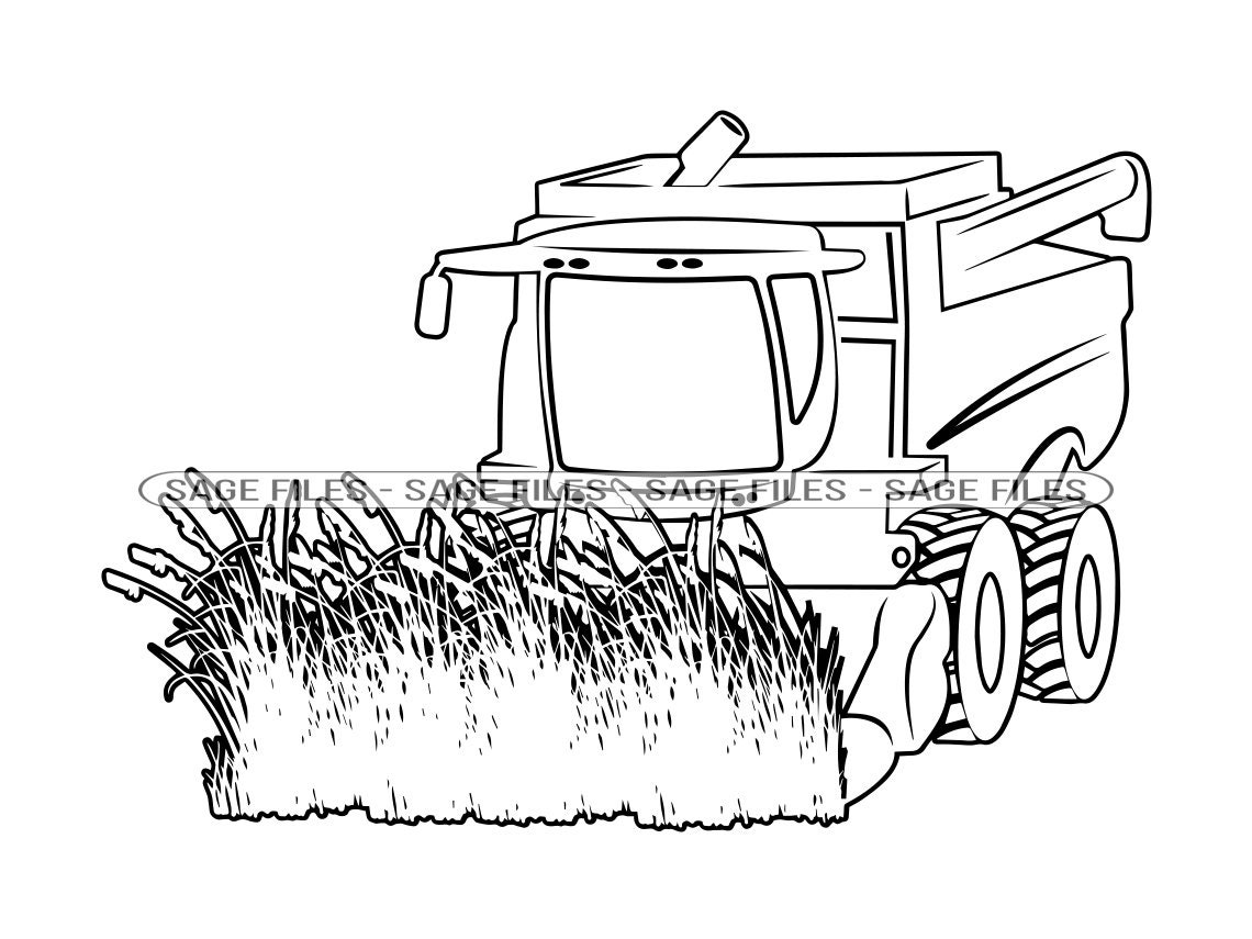 Combine Harvester Coloring Pages