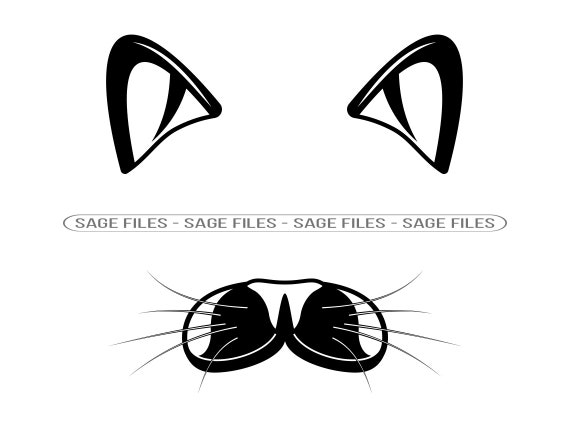 Cat Nose Ears Svg Cat Ears Svg Cat Nose Svg Cat Svg Cat Etsy Australia