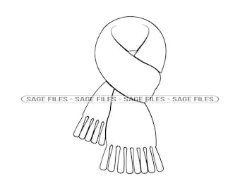 Scarf Outline SVG, Scarf Svg, Scarf Clipart, Scarf Files for Cricut ...