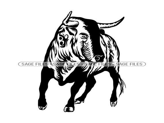 Charging Bull Outline