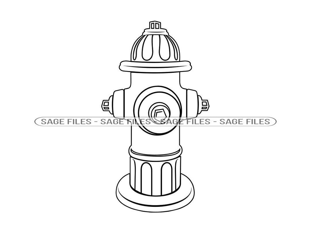 Fire Hydrant Outline #2 SVG, Fire Hydrant SVG, Firefighter Svg, Clipart ...