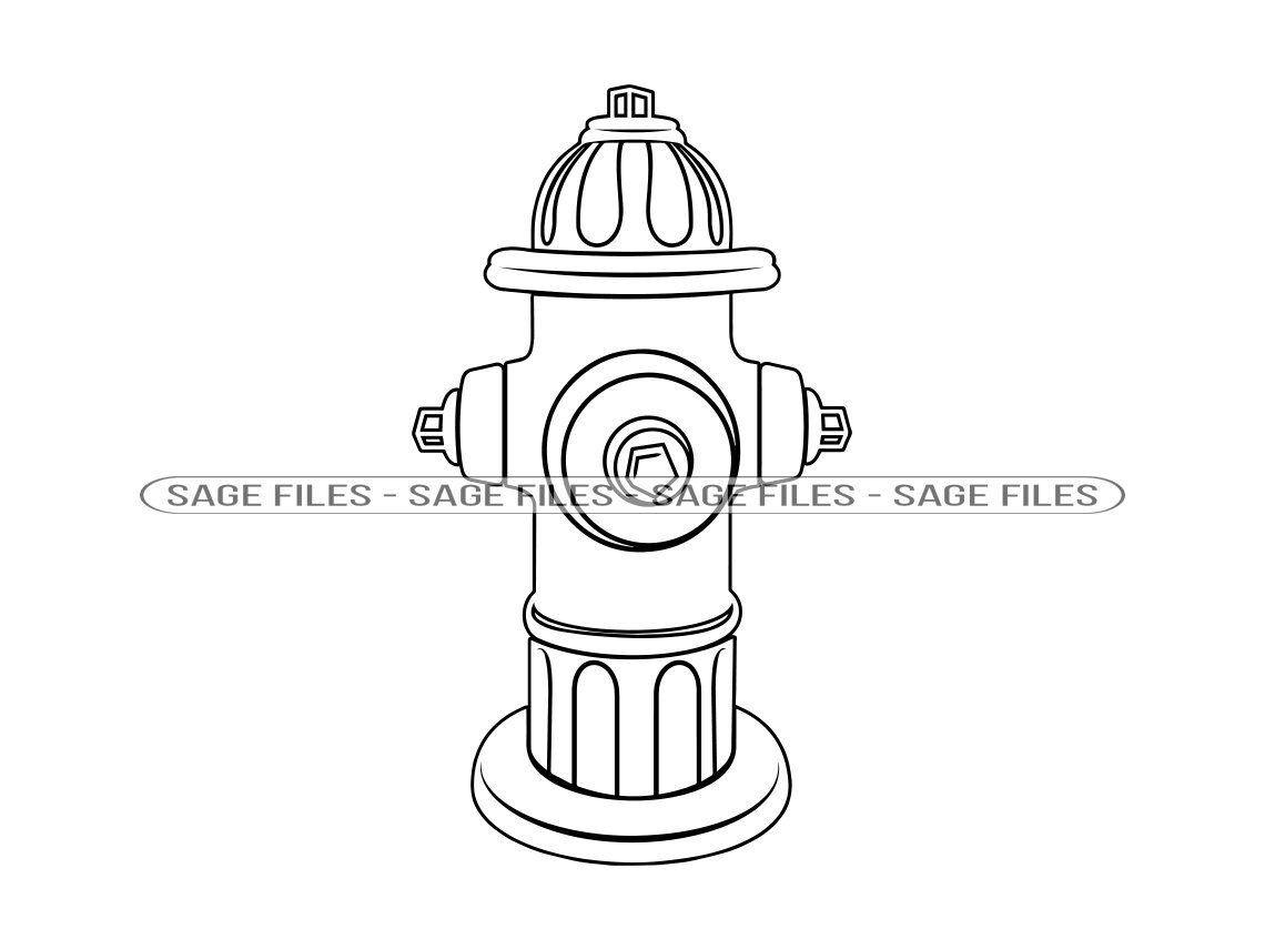 Fire Hydrant Outline 2 SVG, Fire Hydrant SVG, Firefighter Svg, Clipart ...