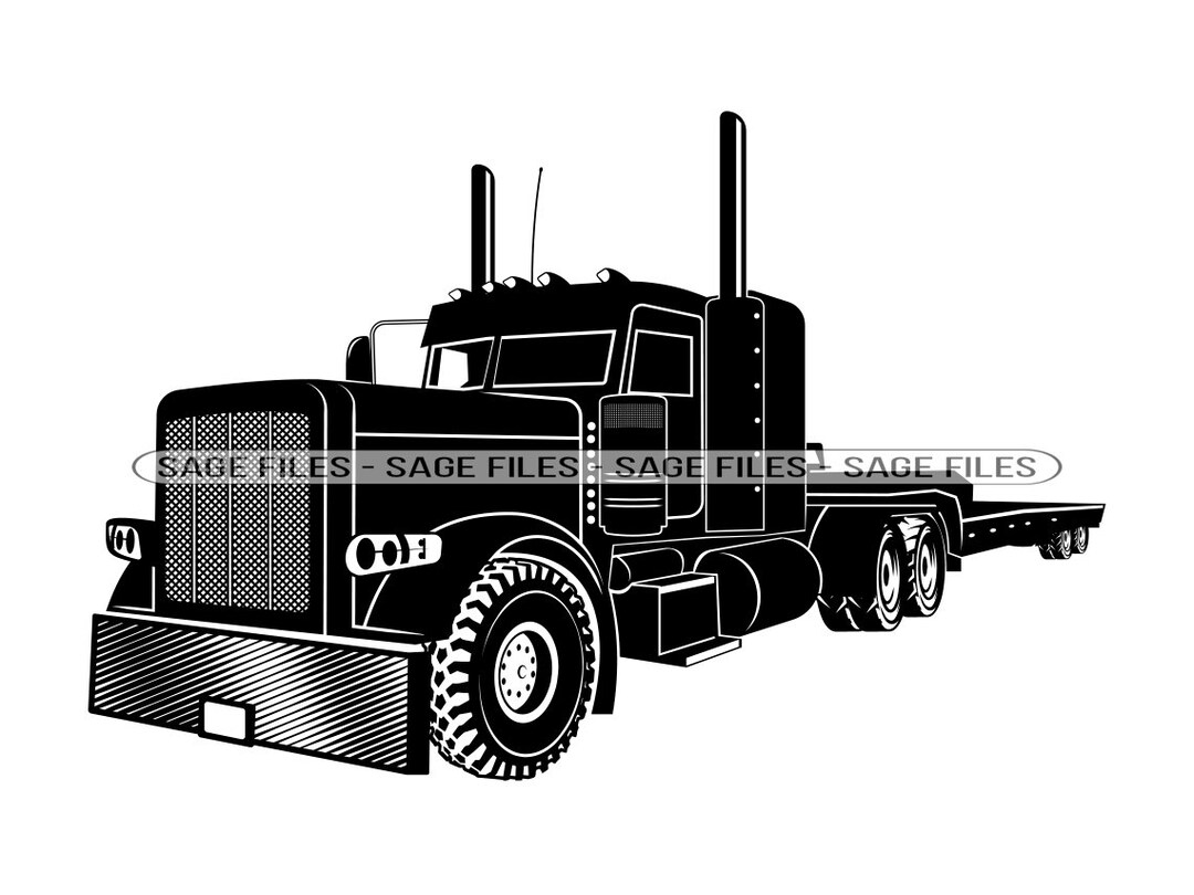 Semi Trailer Truck SVG, Truck Svg, Truck Clipart, Truck Files for ...