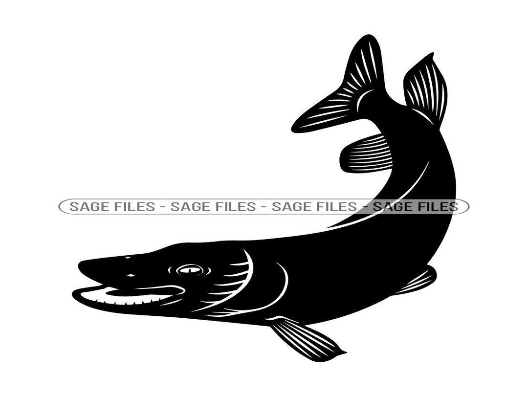 Northern Pike 6 SVG, Fishing Svg, Fish SVG, Fishing Clipart, Fishing ...