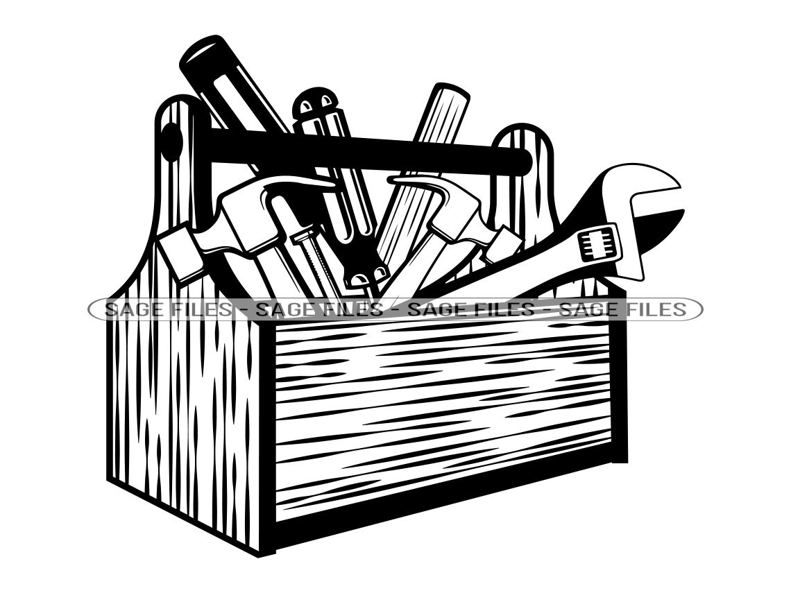 Tool Box Clip Art Black And White