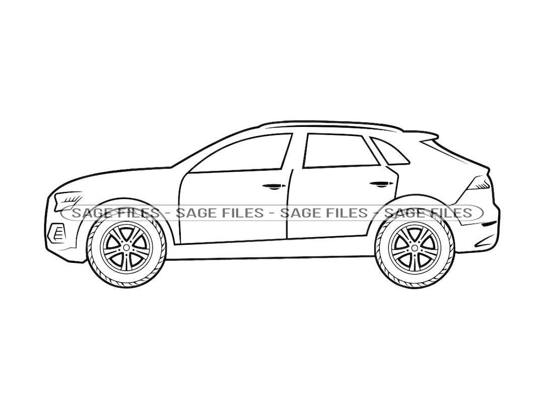 Crossover SUV Outline #2 Svg, SUV Svg, Car Svg, Suv Clipart, Suv Files ...
