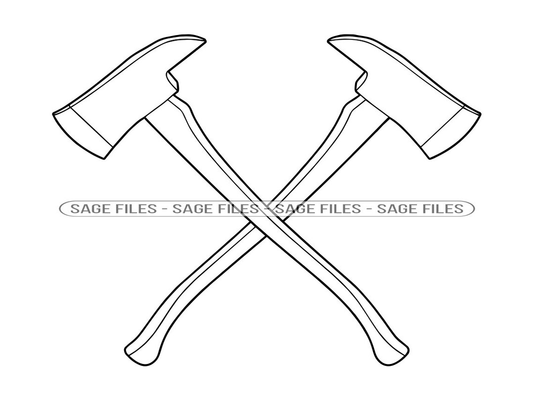 Firefighter Axe Logo Outline SVG Axe Svg War Axe Axe - Etsy