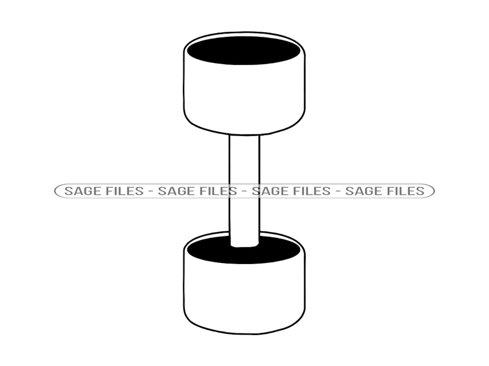 Dumbbell Outline 3 SVG, Dumbbell Svg, Hantel Svg, Workout Svg, Dumbbell ...