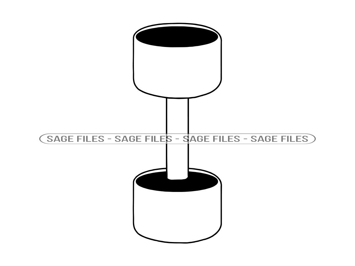 Dumbbell Outline 3 SVG, Dumbbell Svg, Hantel Svg, Workout Svg, Dumbbell ...