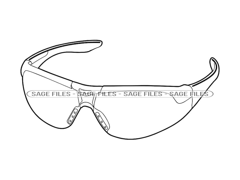 Safety Glasses Outline SVG, Safety Glasses Clipart, Safety Glasses ...