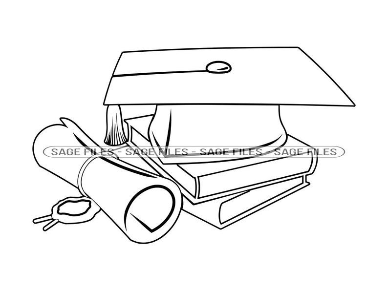 Graduation Logo Outline SVG Graduation Svg Graduation - Etsy