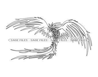 Outline Phoenix - Etsy