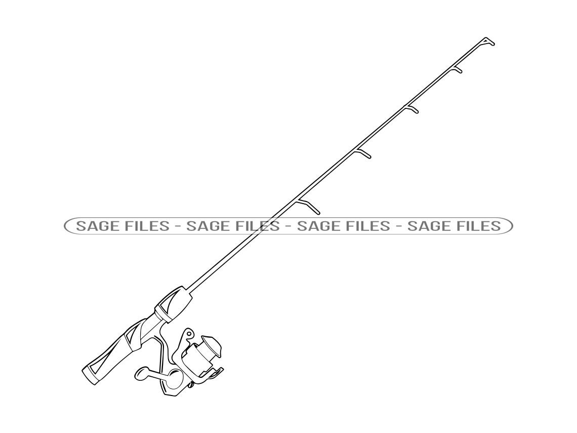 Fishing Rod Outline 2 SVG, Fishing Rod Svg, Fishing Svg, Fishing ...
