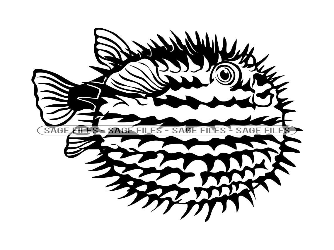 Puffer Fish SVG, Fish Svg, Puffer Fish Clipart, Puffer Fish Files for ...