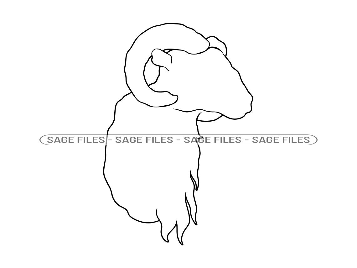 Ram Head Outline SVG Ram Mascot SVG Ram Svg Ram Clipart - Etsy